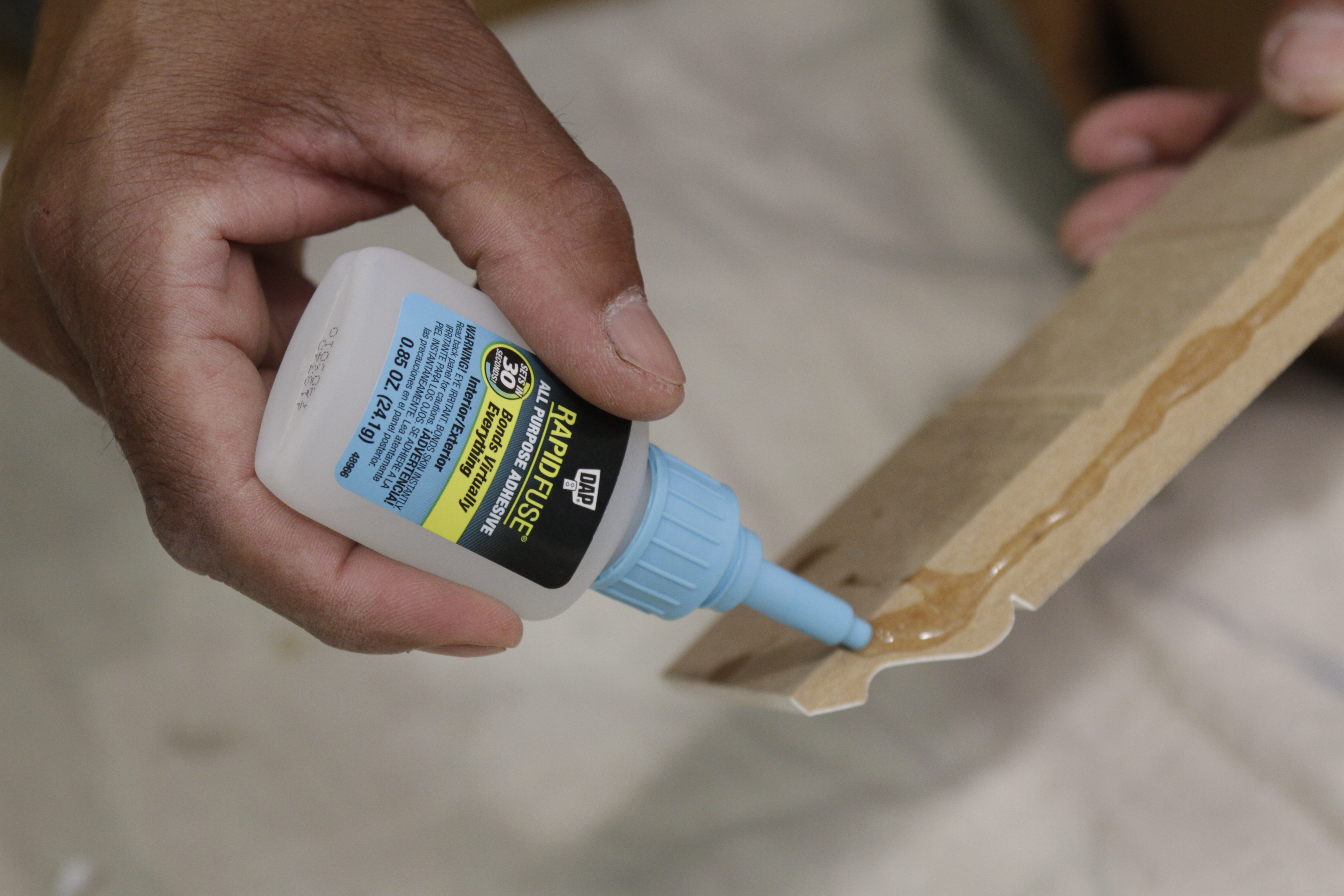 Gluing baseboards store
